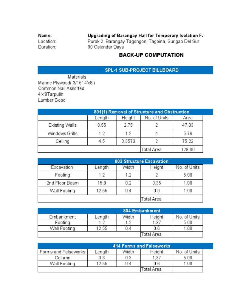 Back Up Computation | PDF