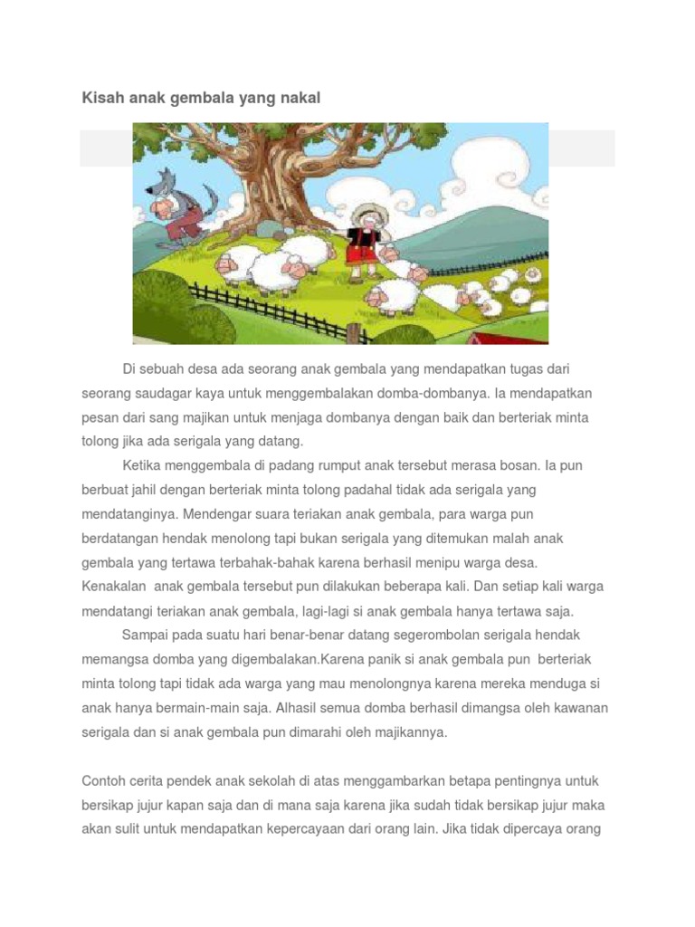 Kisah Anak Gembala Yang Nakal | PDF