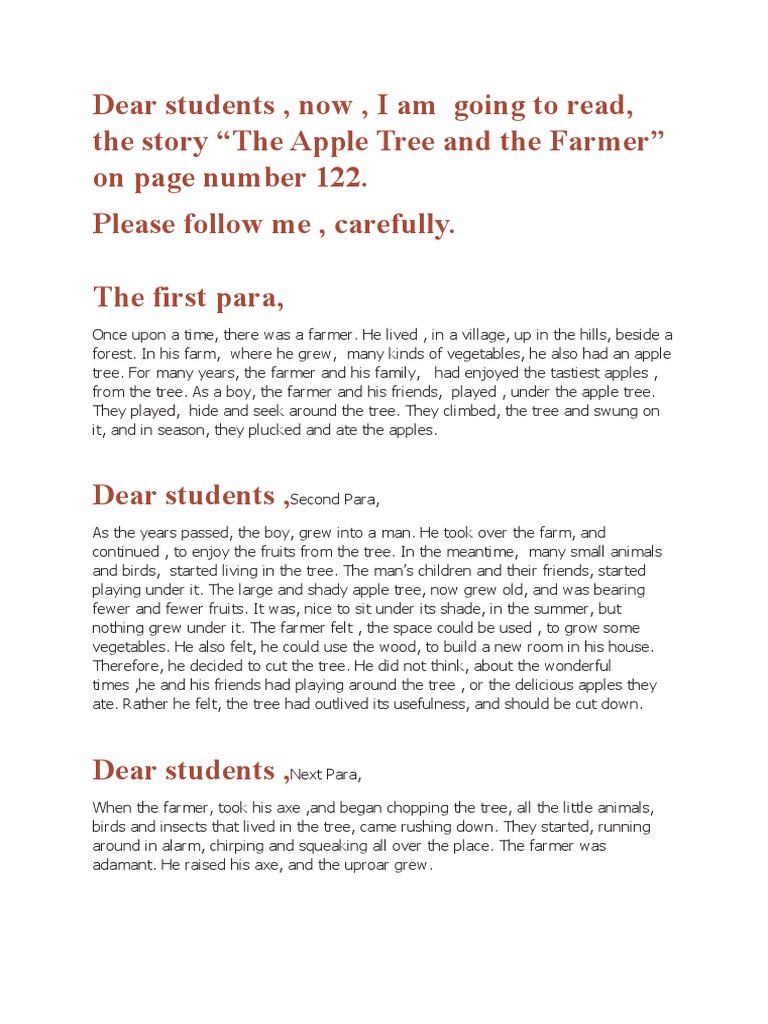 The Apple Tree and The Farmer | PDF