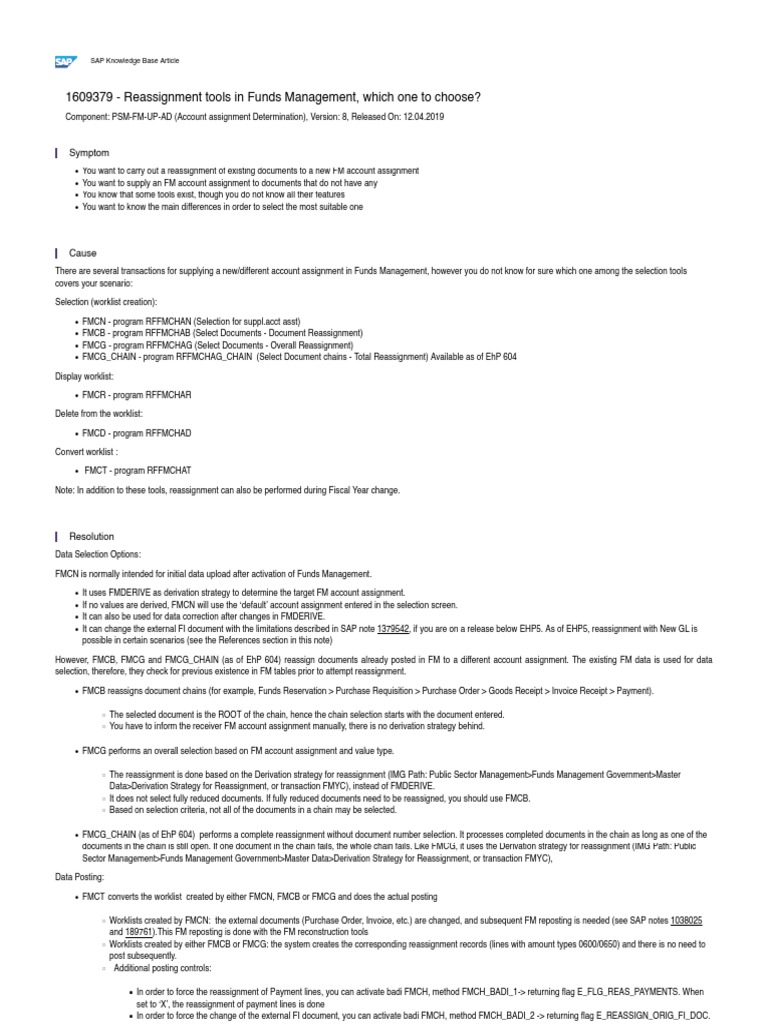 Choosing Reassignment Tools in FM | PDF | Receipt | Computing