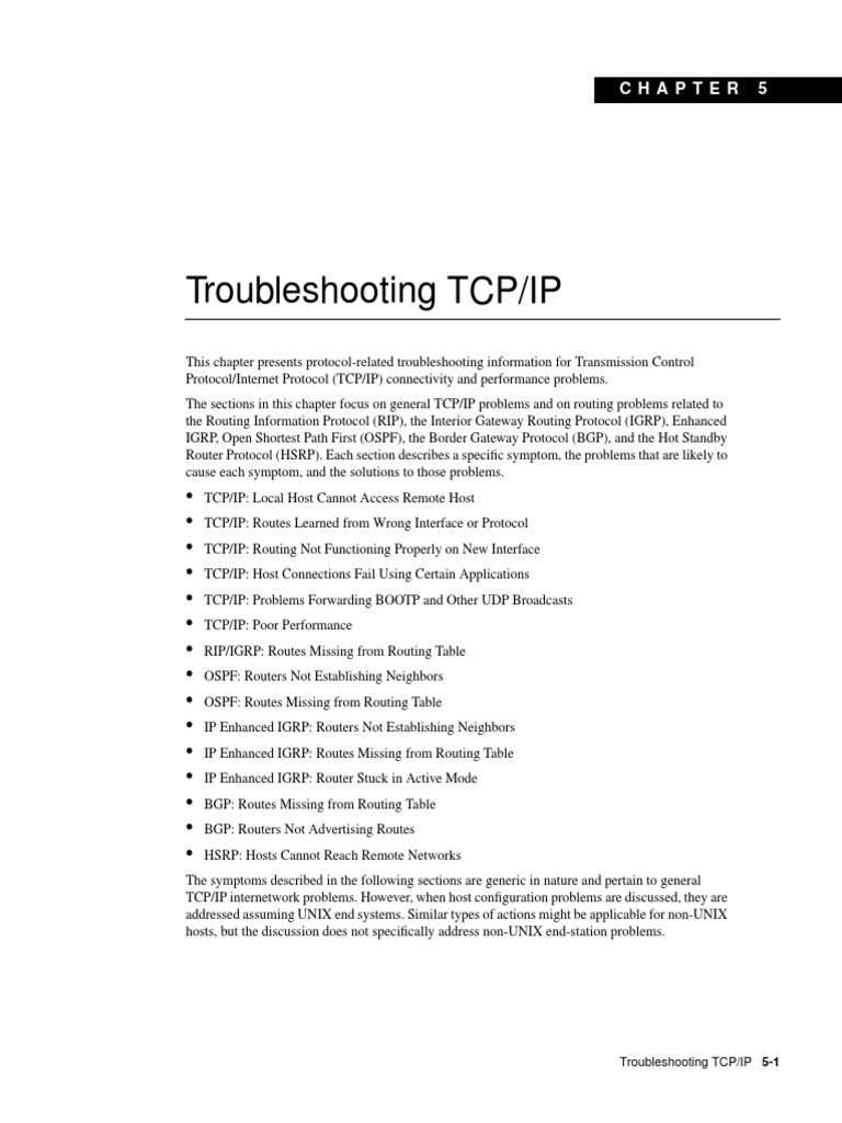 Troubleshooting TCPIP | PDF | Router (Computing) | Internet Protocols