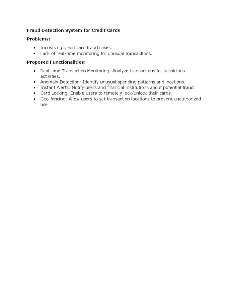 Fraud Detection System For Credit Cards | PDF