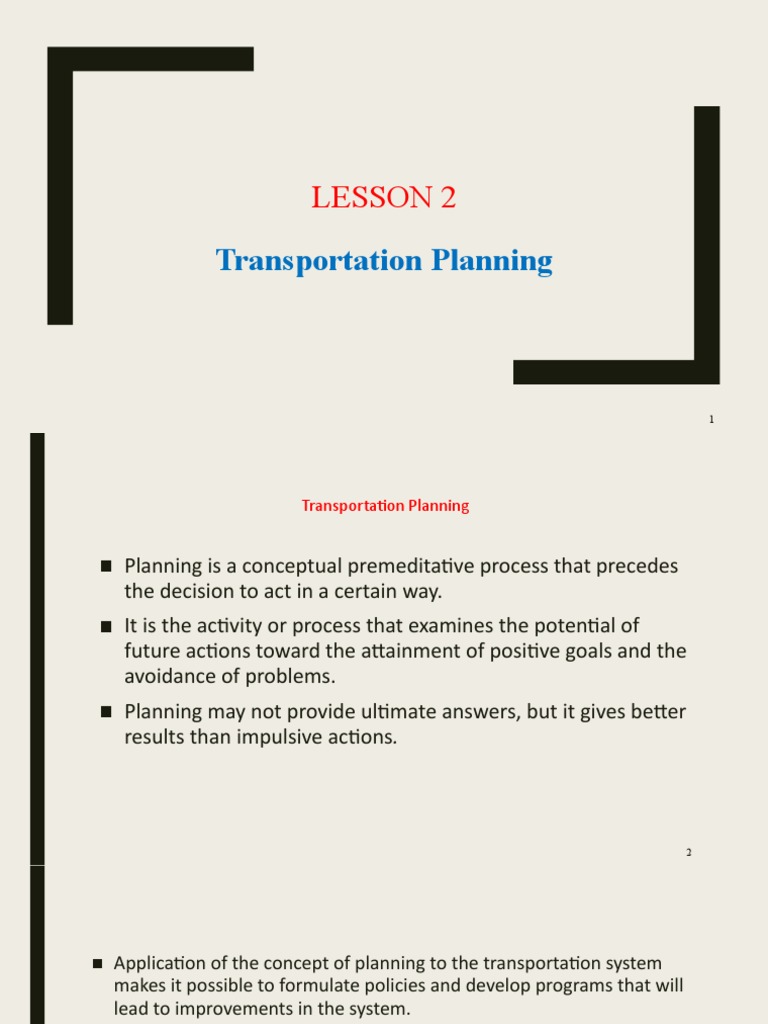 Lesson 2 - Transportation Planning | PDF | Regression Analysis | Errors ...