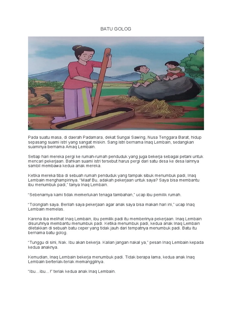 Legenda Batu Golog dan Inaq Lembain | PDF