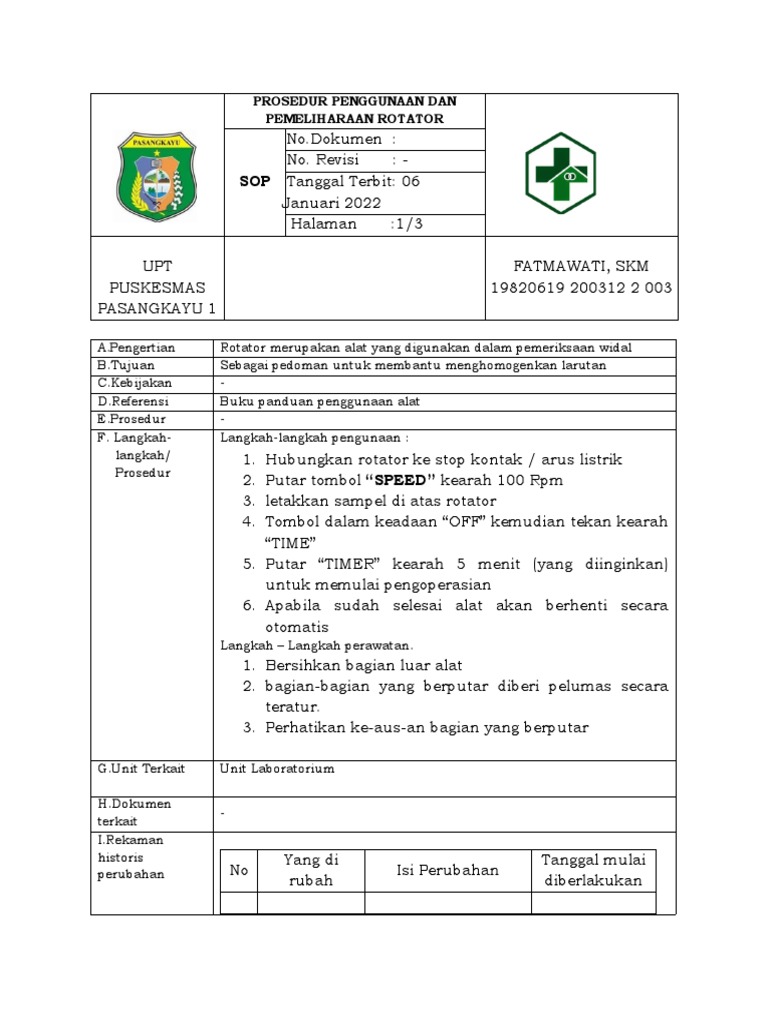 SOP Rotator Puskesmas | PDF | Sains & Matematika | Komputer