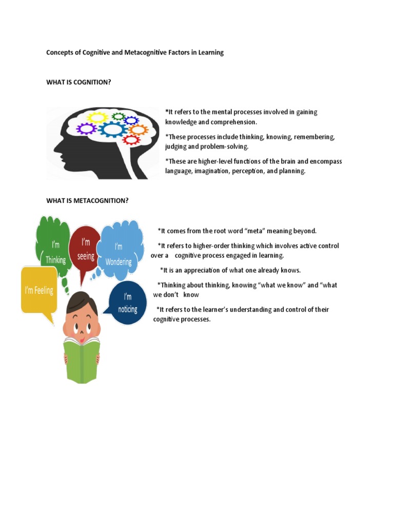 Concept of Cognitive and Metacognitive Factors in Learning | PDF ... Concept of Cognitive and Metacognitive Factors in Learning | PDF ...