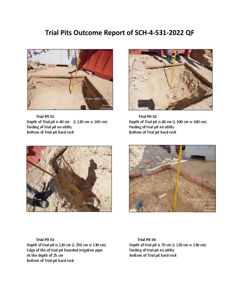Trial Pits Outcome Report SCH-4-531-2022 | PDF