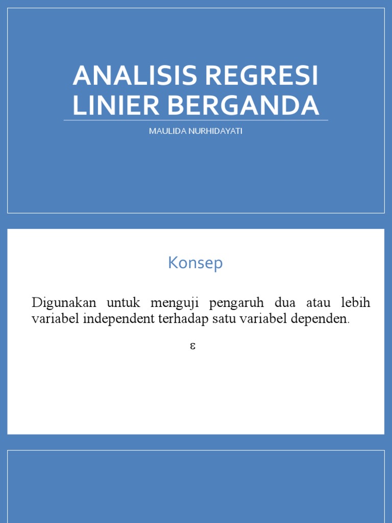 Materi Analisis Regresi Linier Berganda Pdf
