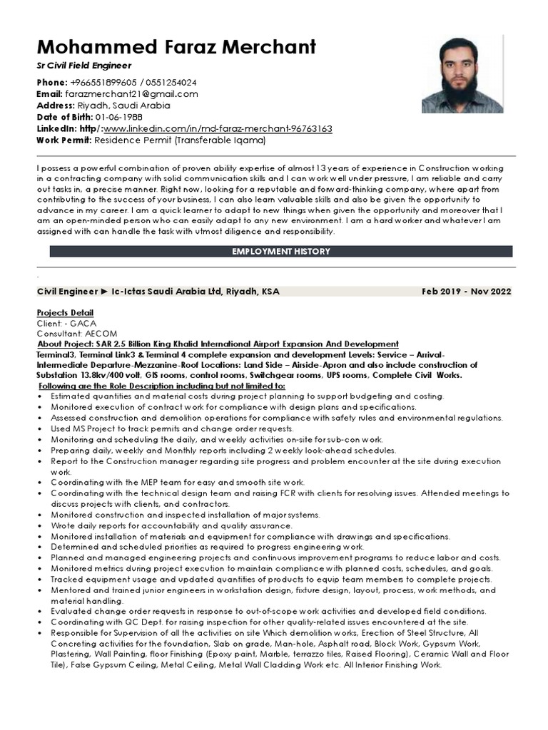 Faraz CV and | PDF | Consultant | Building Engineering