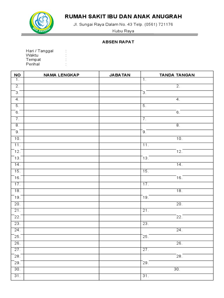 Absensi Rapat Citra | PDF