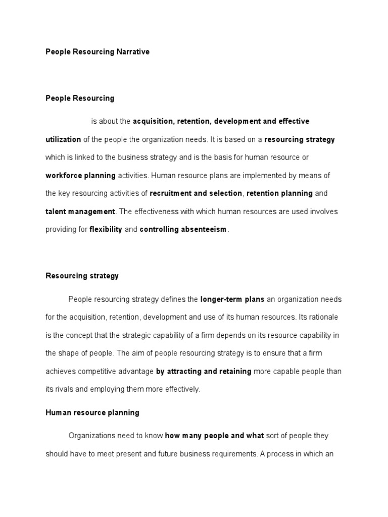 People Resourcing Strategy Guide | PDF | Human Resource Management ...