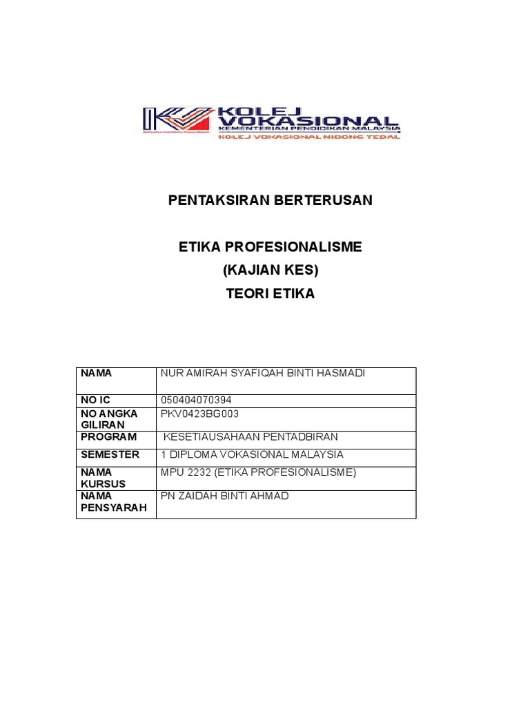 Isu Disiplin dan Etika Profesionalisme | PDF