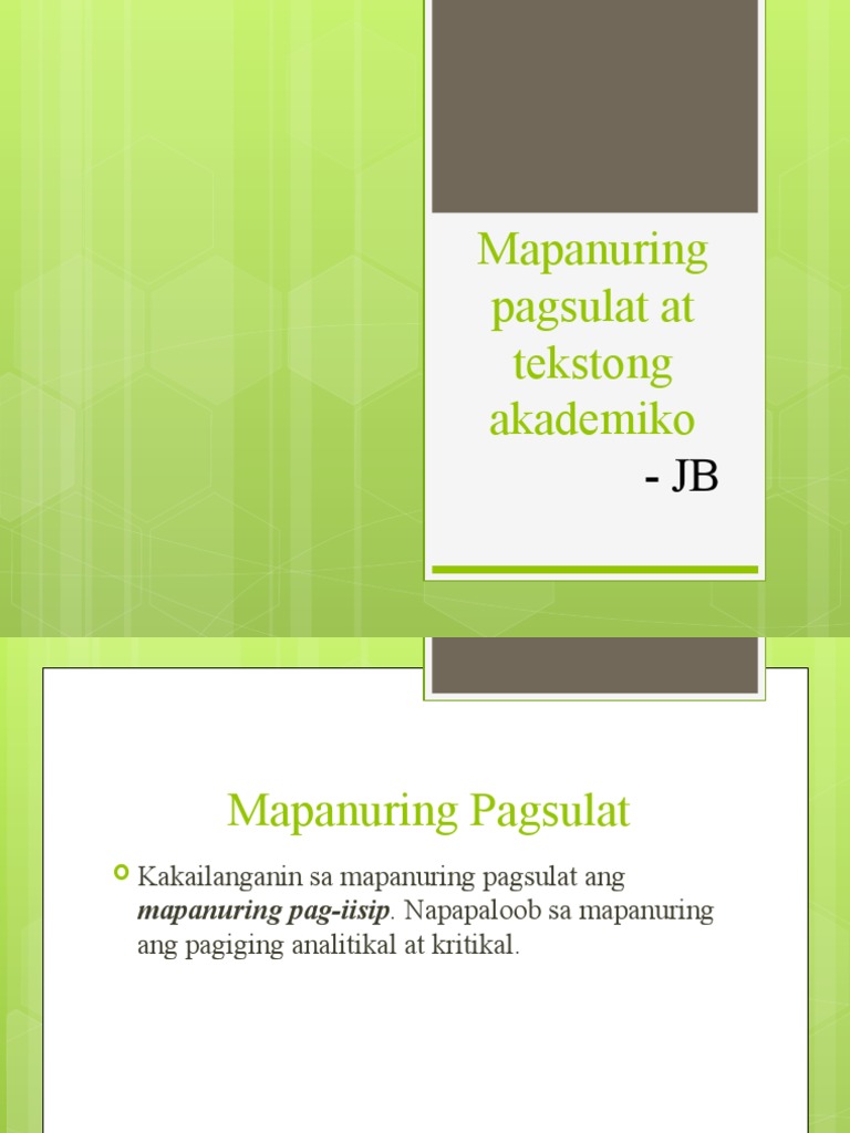 FILIPINO JB | PDF