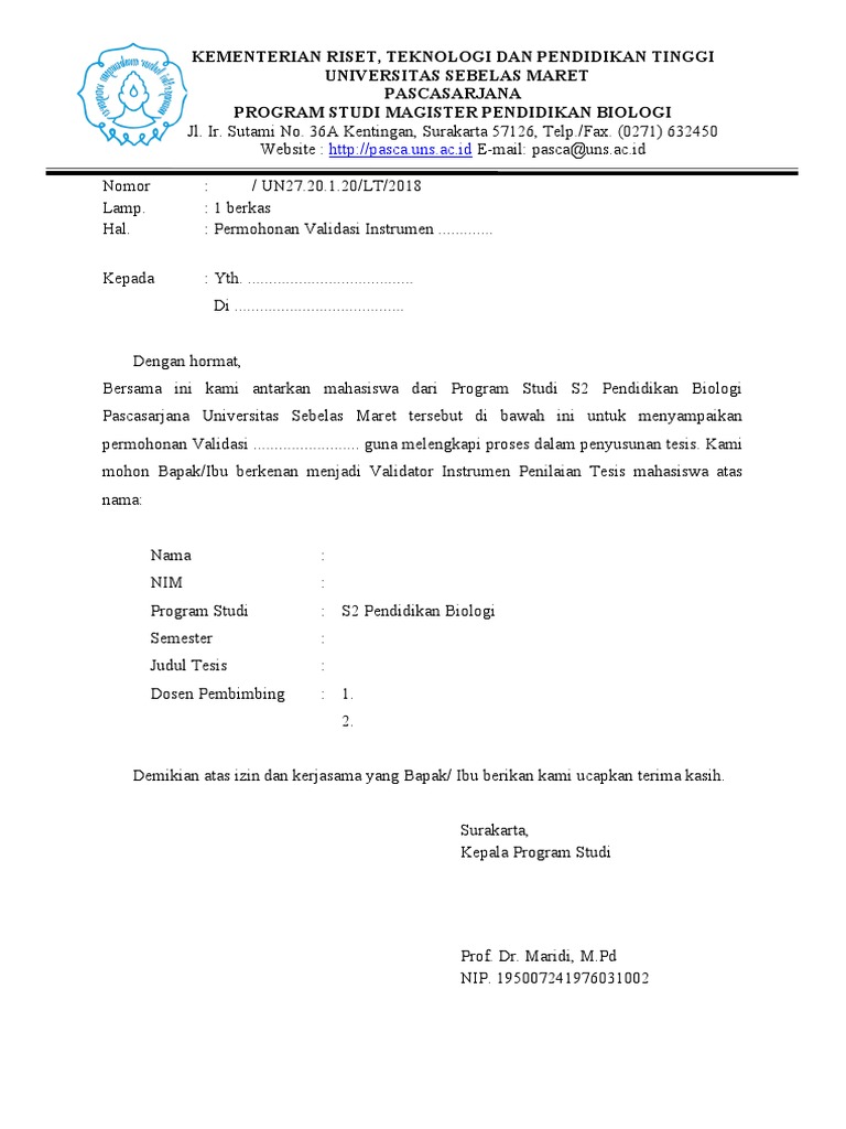 Surat-Permohonan-Validasi | PDF