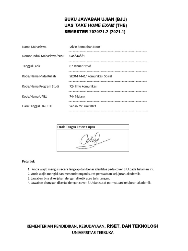UAS Komunikasi Sosial - Alvin Ramadhan Noor | PDF