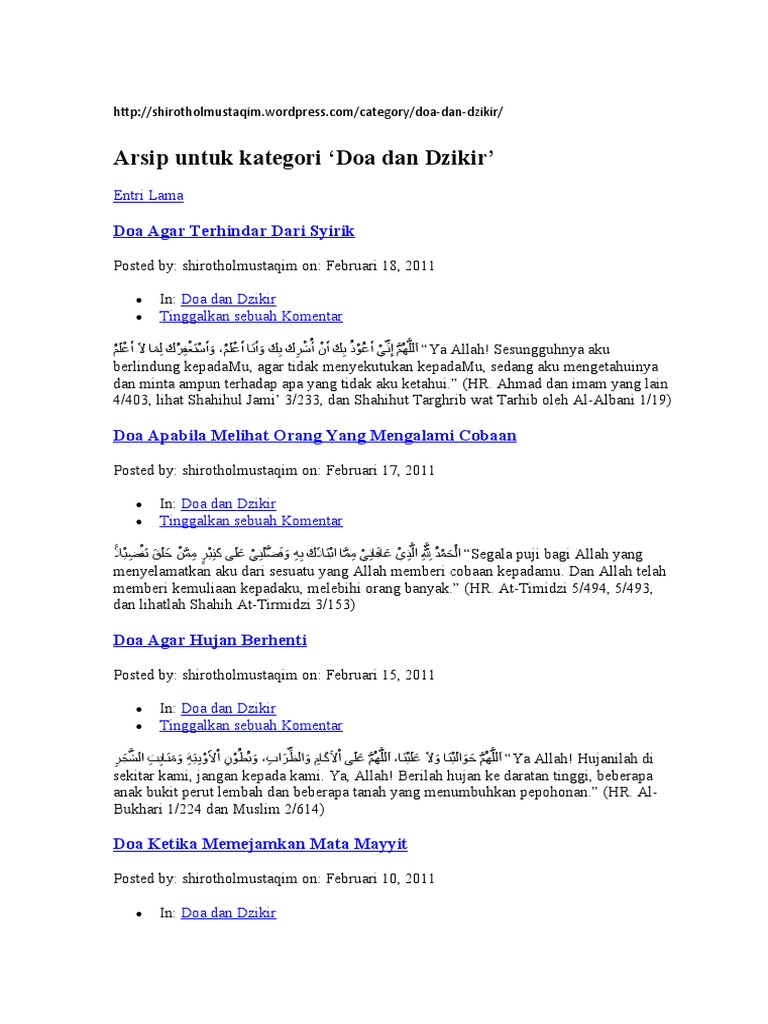 Doa Dan Dzikir | PDF