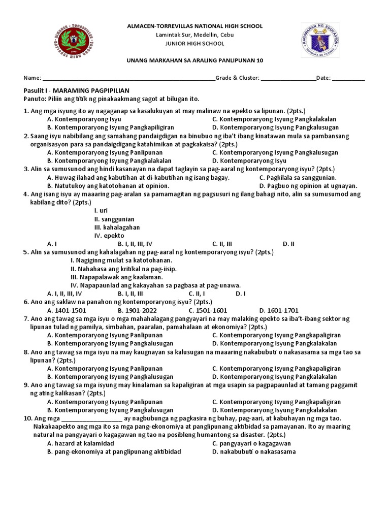 Ap 10 Q1 Pt Pdf