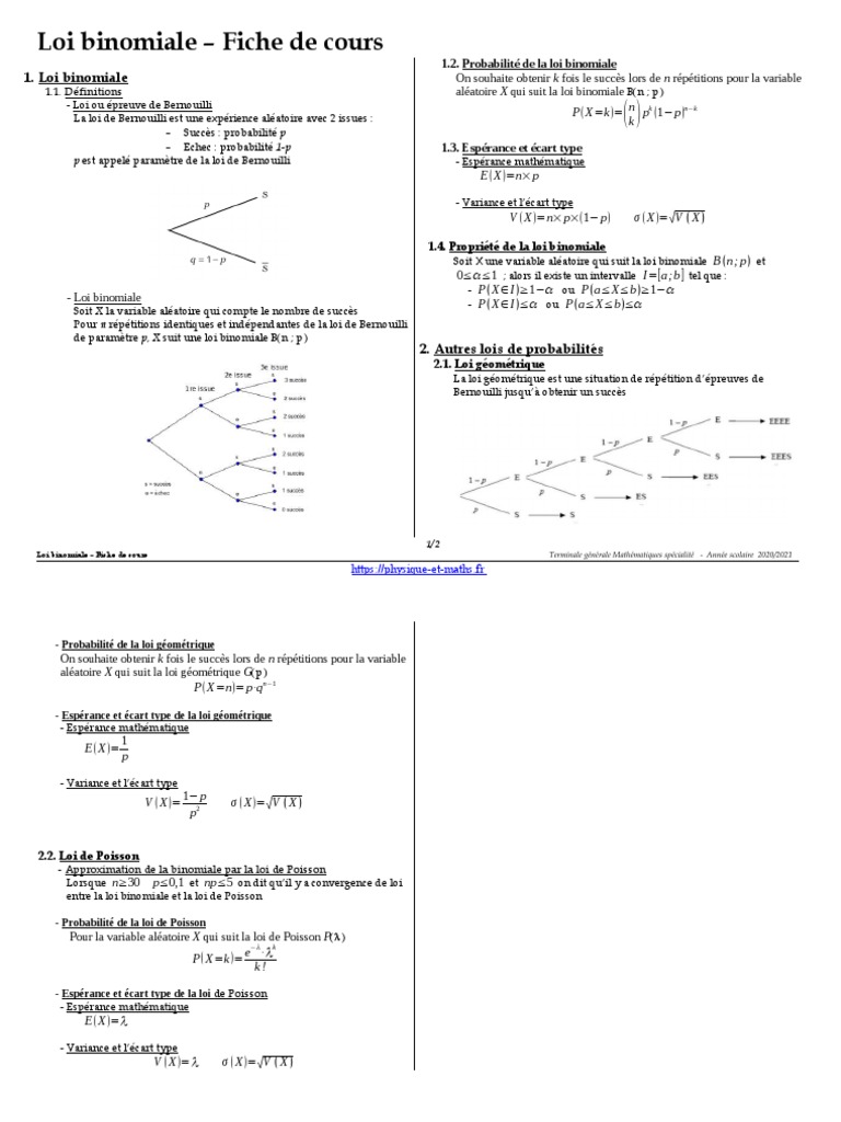 Loi Binomiale Fiche Cours | PDF