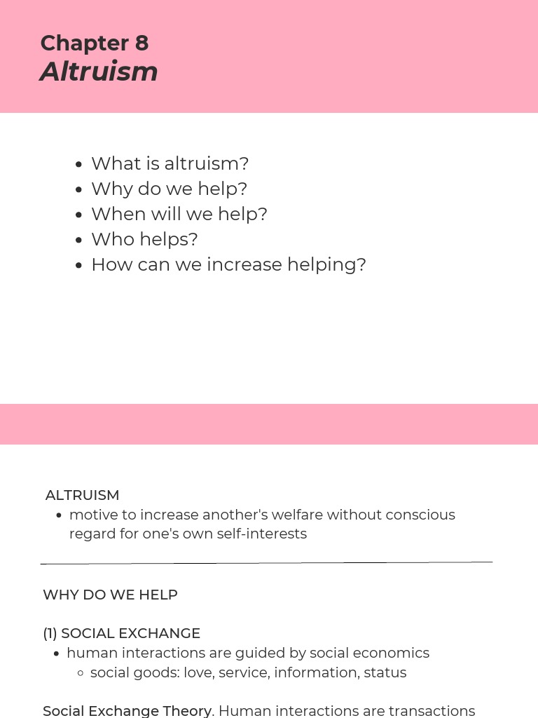 Social Psychology - Altruism | PDF