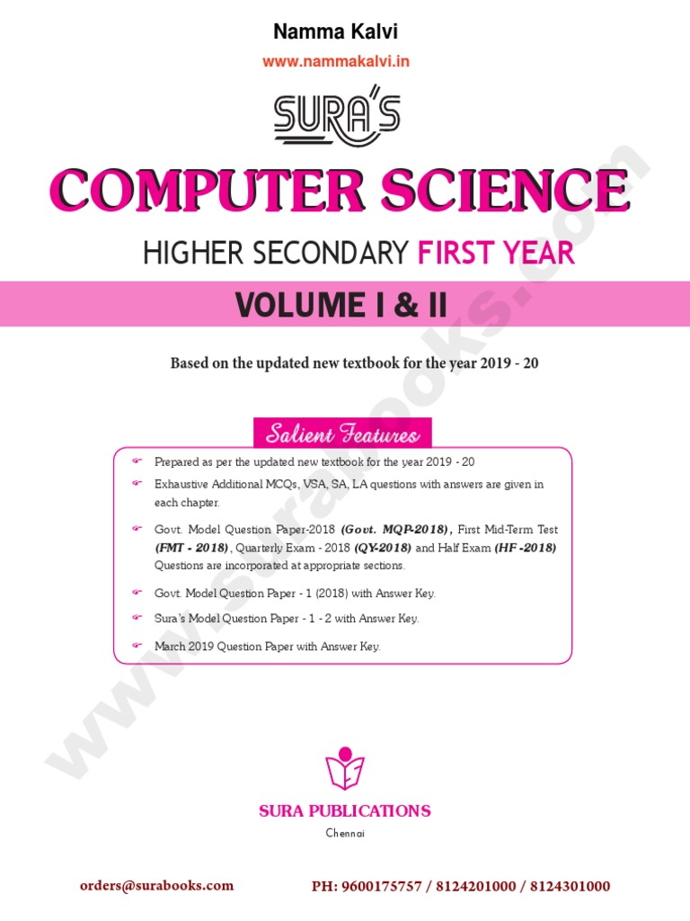 Namma Kalvi 11th Computer Science Chapter 1910 and 18 Sura Guide em | PDF | Computer Data ...