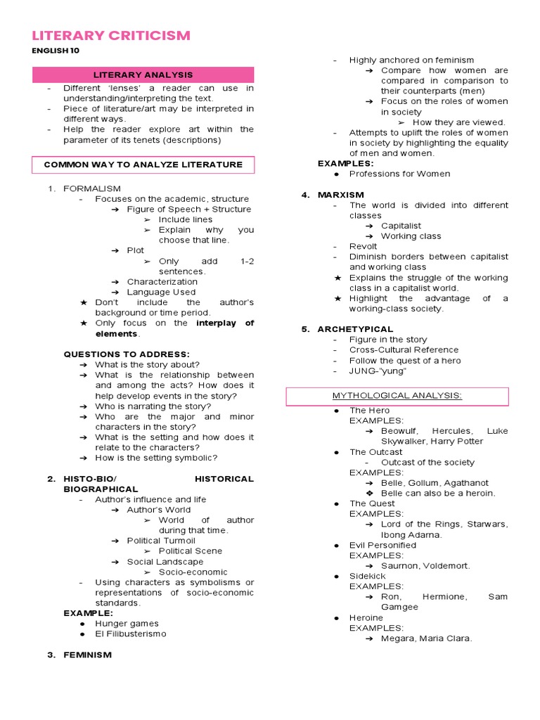 Introduction To Literary Criticism - Analysis - English | PDF | Narration
