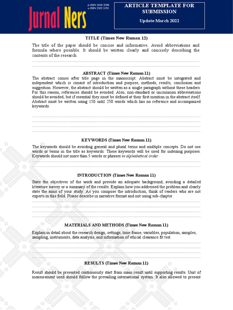 TEMPLATE JURNAL NERS 2022 Update March | PDF | Reserved Word