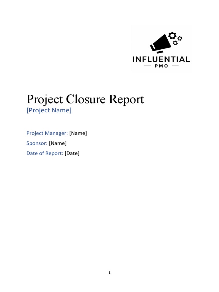 Project Closure Report Template | PDF | Risk