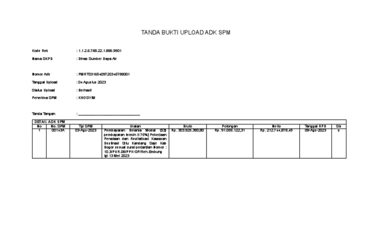 Tanda Bukti Upload Adk SPM | PDF