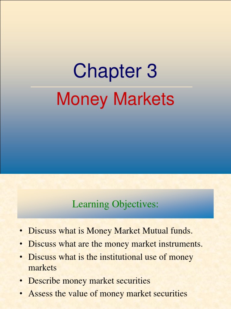 Chapter 3 Money Market | PDF | Money Market | Financial Markets