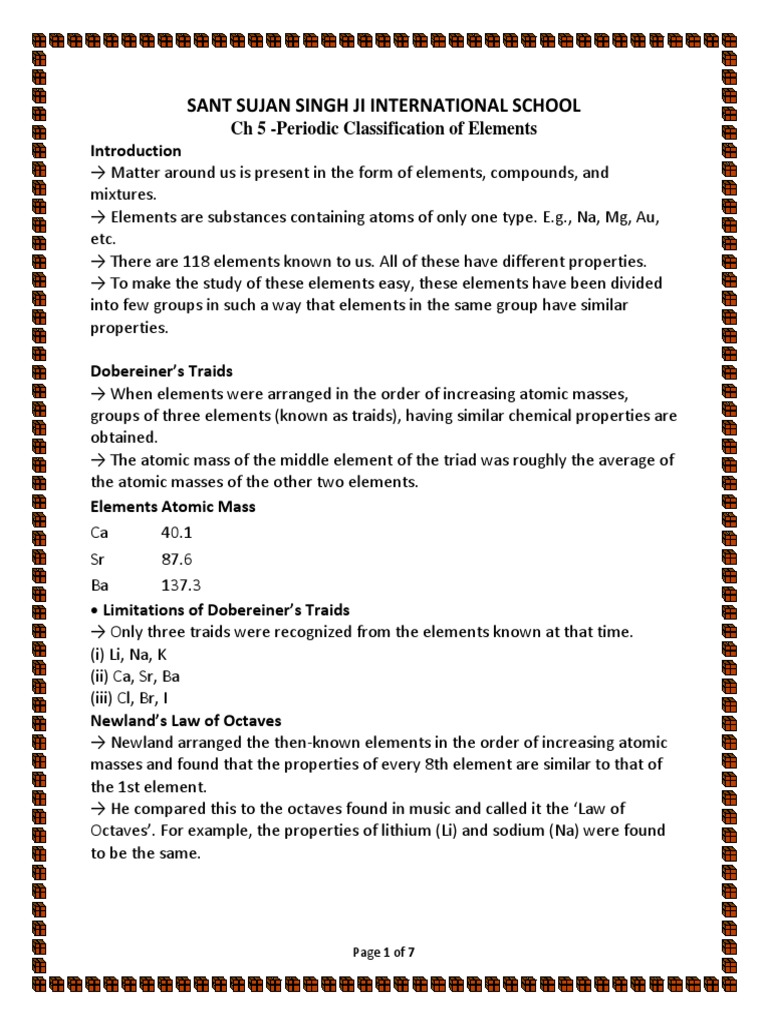 10-CHP-5 Periodic Classification of Element | PDF | Periodic Table ... 10-CHP-5 Periodic Classification of Element | PDF | Periodic Table ...