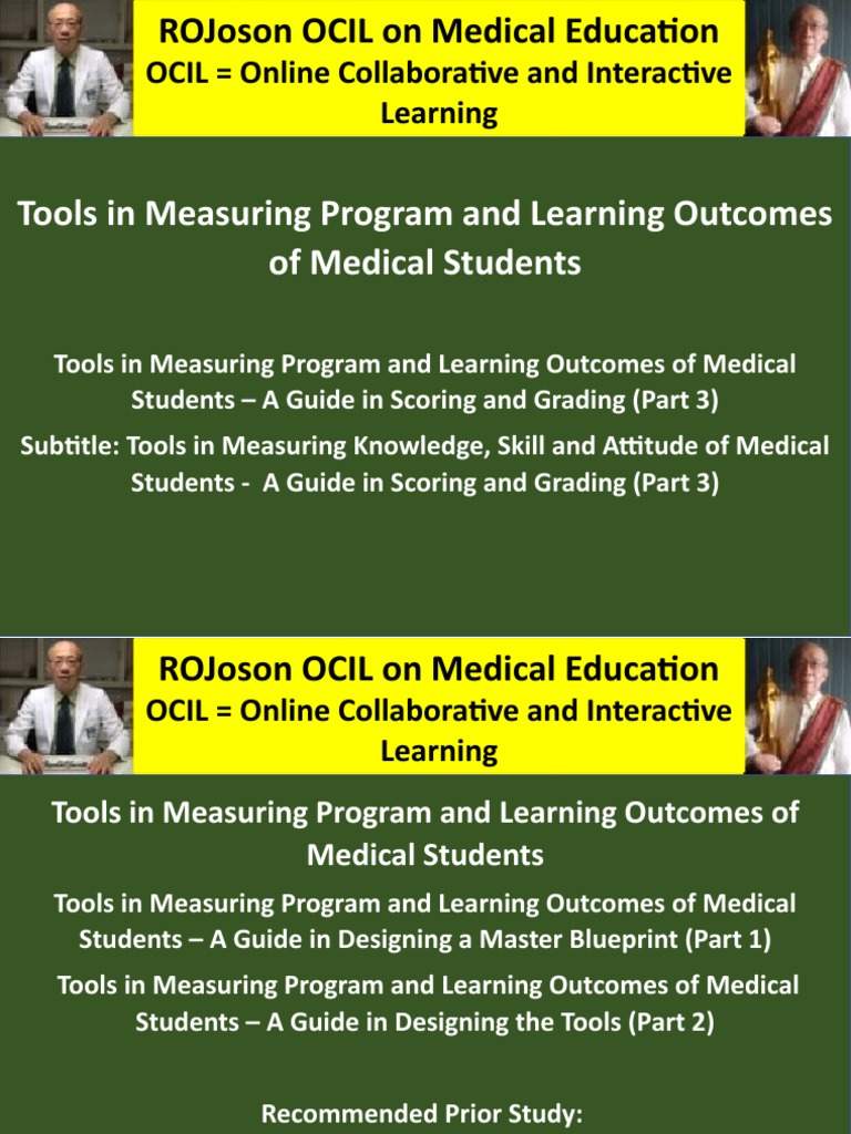 Tools in Measuring Program and Learning Outcomes - A Guide in Scoring ...