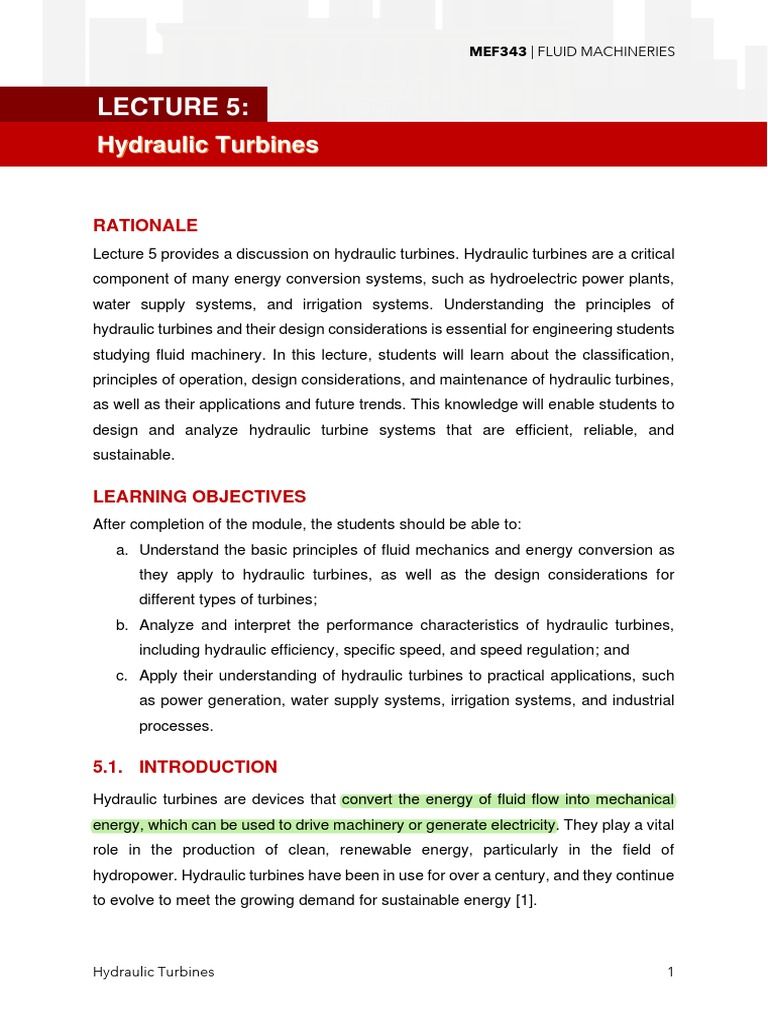Lecture 5 Turbines | PDF