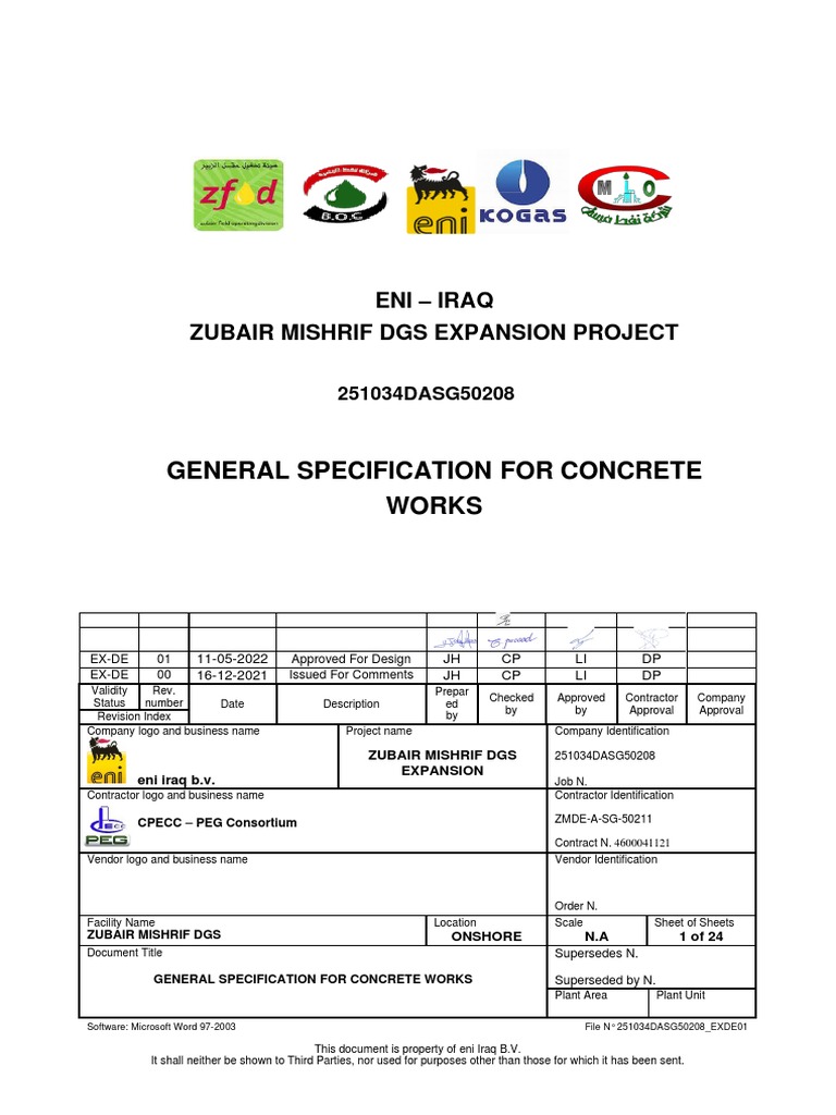 251034DASG50208 - EXDE01 - 24 General Specification For Concrete Works ...