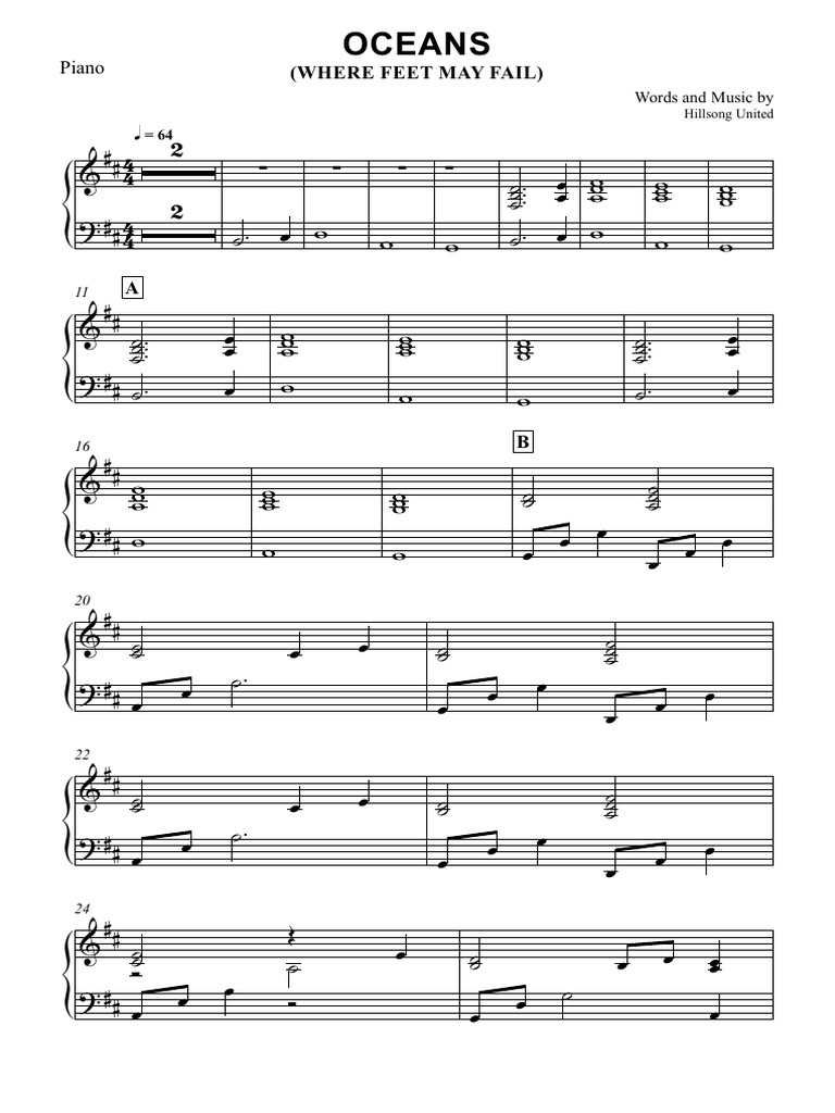 OCEANS - Piano | PDF