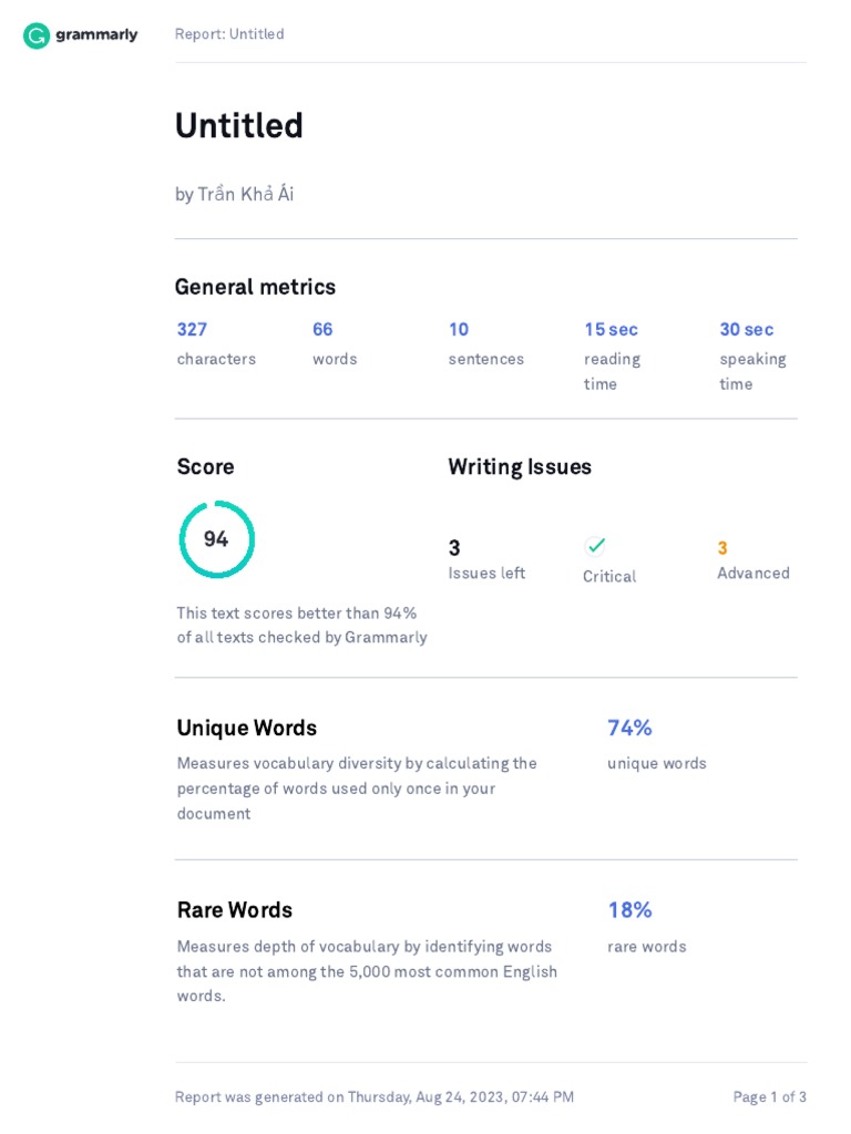 Grammarly Report | PDF
