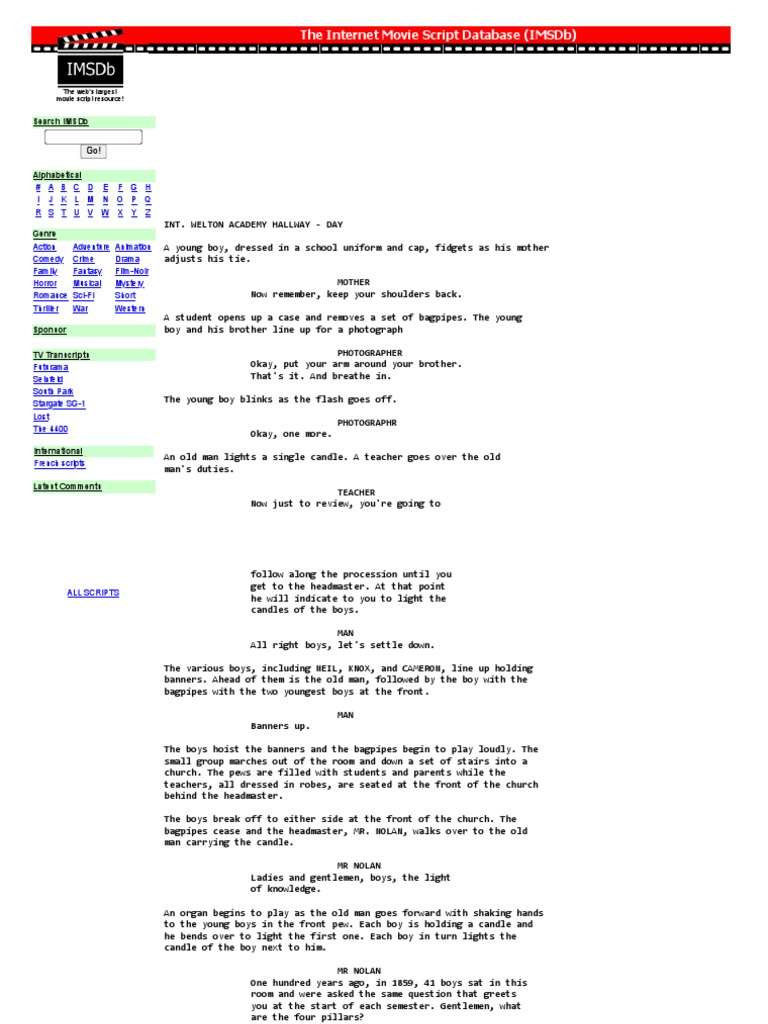 Dead Poets Society | PDF