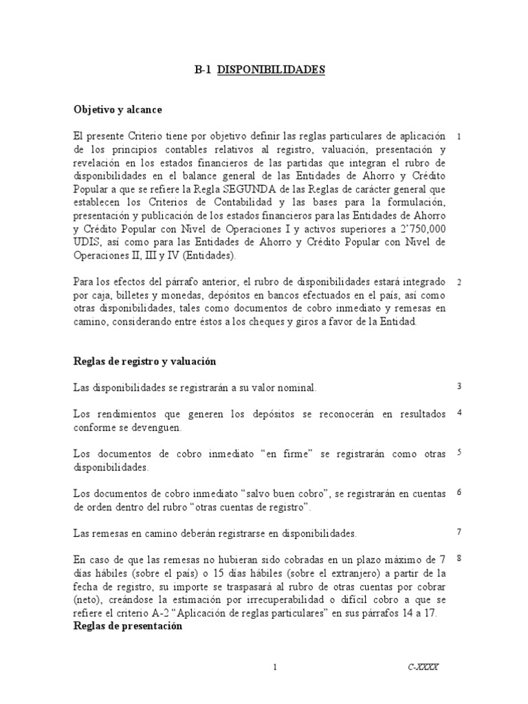 2223.59.59.16.B-1 Disponibilidades | PDF