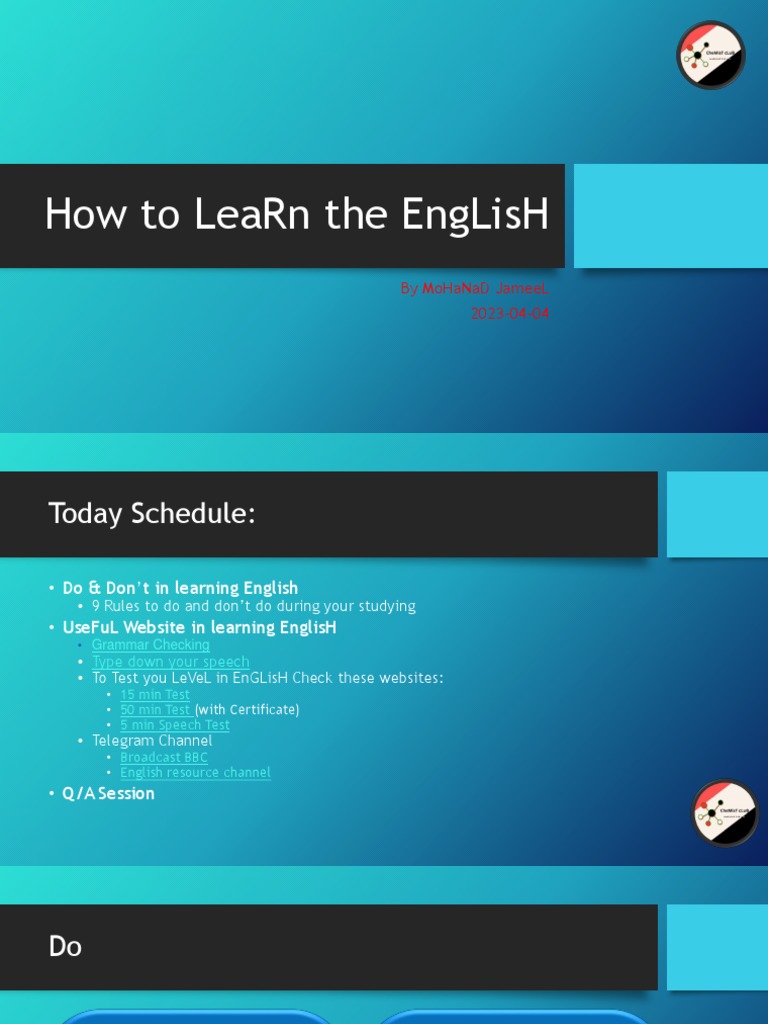 How To LeaRn The EngLisH | PDF