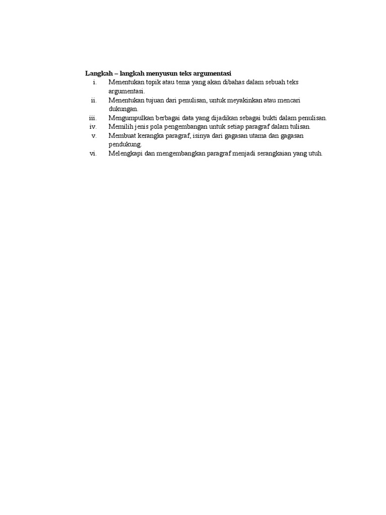 Langkah Langkah Membuat Teks Argumentasi | PDF