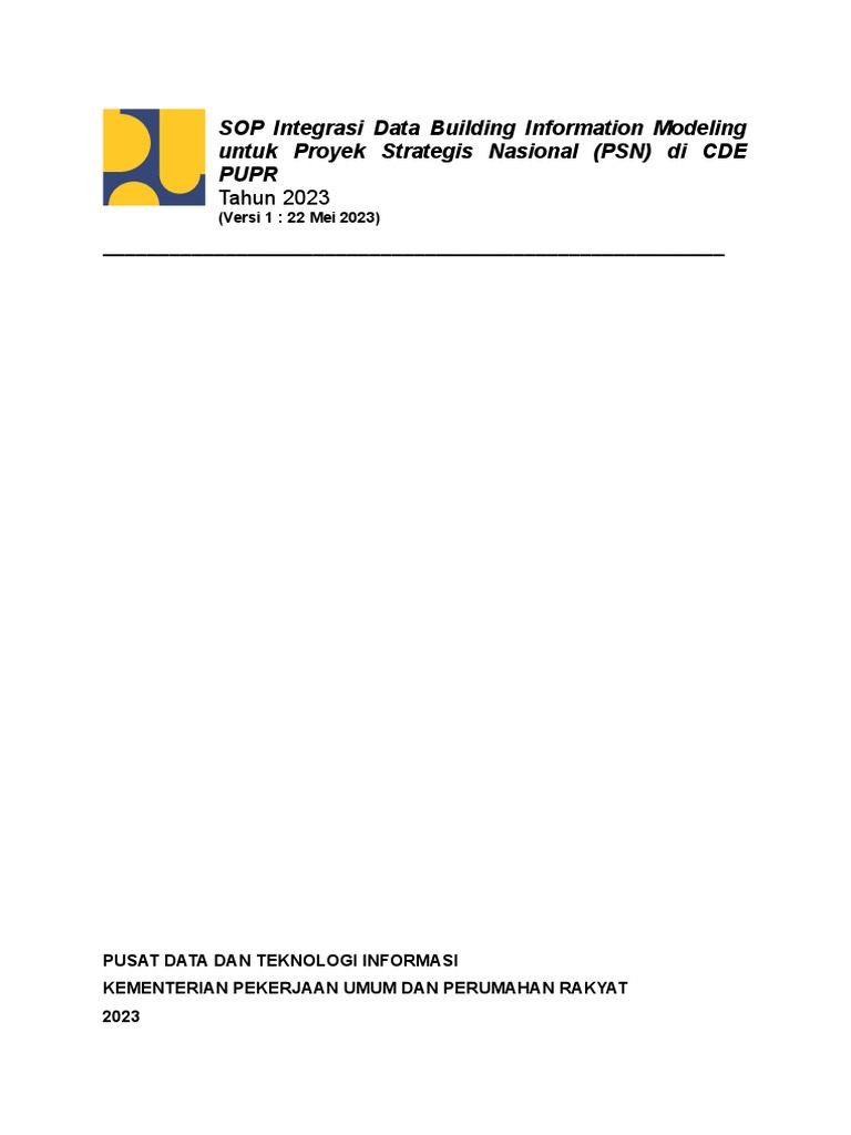 SOP Integrasi Data BIM untuk PSN PUPR | PDF