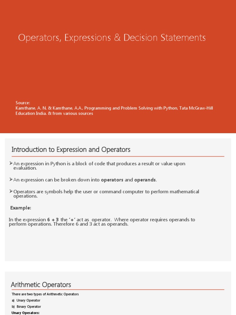 Session 2, CH 3&4-Operators, Expressions & Decision Statements | PDF ... Session 2, CH 3&4-Operators, Expressions & Decision Statements | PDF ...