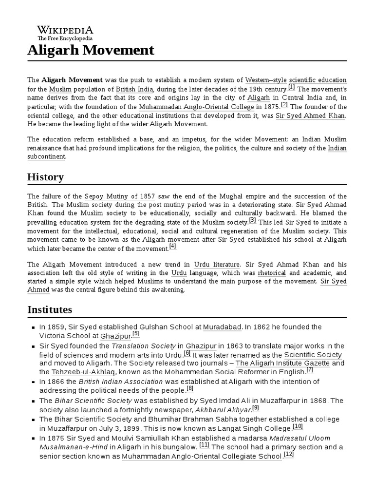 Aligarh Movement | PDF