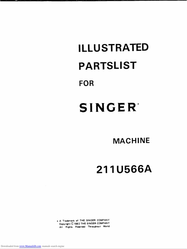 Singer 211U566A Manual Download | PDF