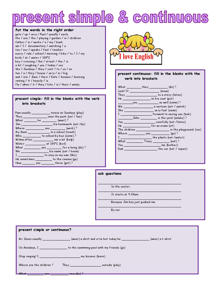 Present Simple and Continuous | PDF