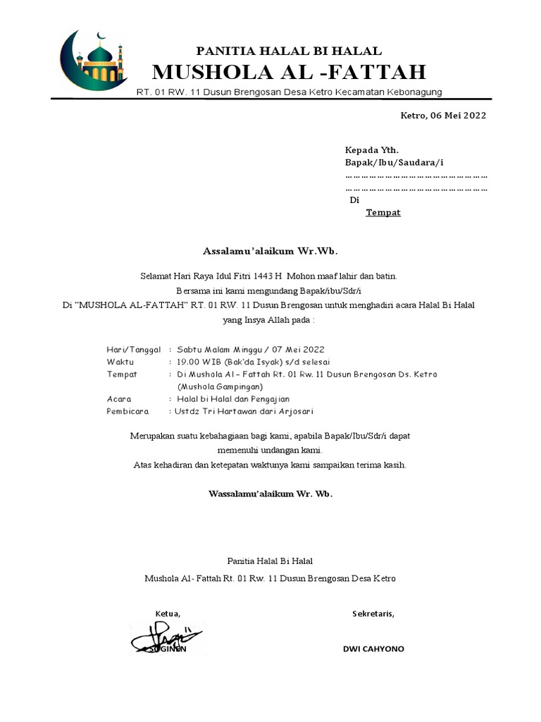 HALAL BI HALAL Mushola Al Fattah | PDF