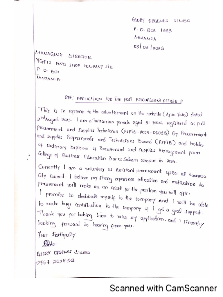 Application Letter | PDF