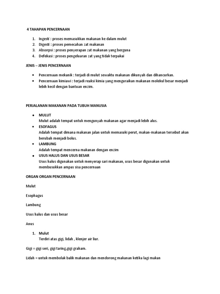 Proses Pencernaan Makanan Manusia | PDF | Kesehatan Holistik