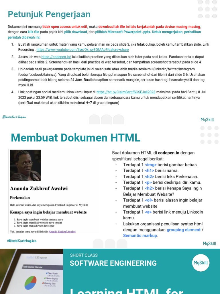 Panduan Tugas HTML & Media Sosial | PDF | Komputer