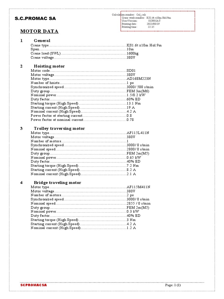 Motor Data | PDF | Computers | Technology & Engineering