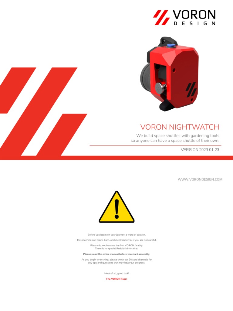 Voron Nightwatch Assembly Guide | PDF